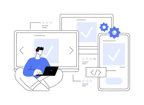 Premium Vector Crossplatform Development Abstract Concept Vector Illustration