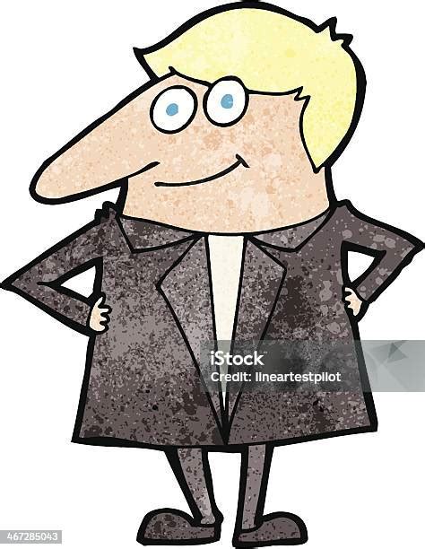 말풍선이 있는 즐거운 Man In 어울리다 거친에 대한 스톡 벡터 아트 및 기타 이미지 거친 귀여운 그리기 Istock