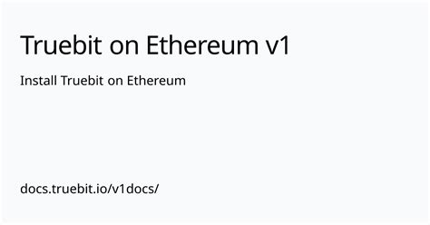 Install Truebit On Ethereum Truebit On Ethereum V