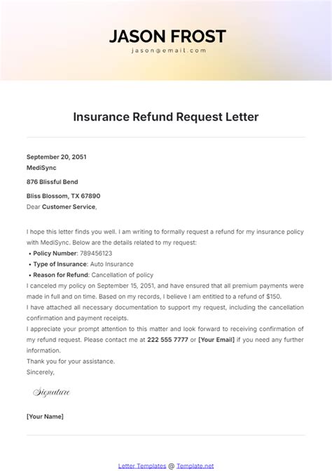 Sample Letters Refund Templates Sample Letter Of Refund Payment