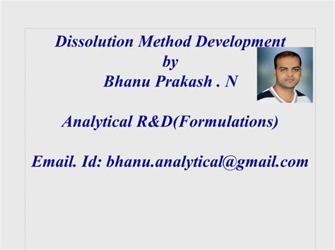 Dissolution Method Development Ppt Ppt