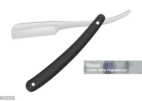 흰색 배경에 격리 된 직선 면도기 열기 사실적인 벡터 그림 일자 칼 면도기에 대한 스톡 벡터 아트 및 기타 이미지 일자 칼 면도기 3차원 형태 벡터 Istock