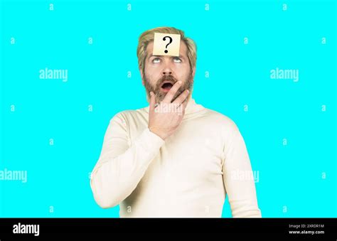 Paper Notes With Question Marks Beard Man Question Mark In Head