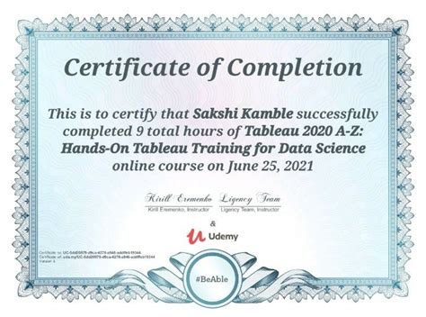 sakshi kamble on linkedin tableau datascience udemy