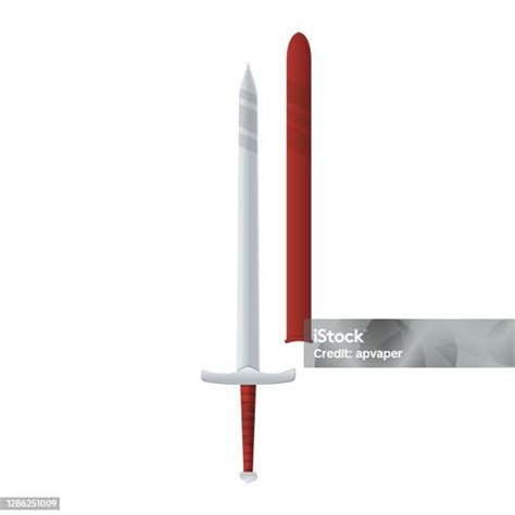 중세 전쟁 유형의 무기 개념 아이콘 칼 오래된 차가운 무기 플랫 벡터 일러스트레이션 흰색에 고립 살인의 만화 장비 강철에 대한 스톡 벡터 아트 및 기타 이미지 Istock