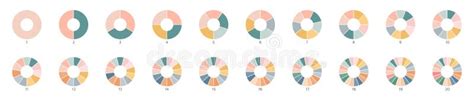 Segment Color Slice Set Wheel Round Diagram Part Pie Chart Icons Circle Section Graph Stock