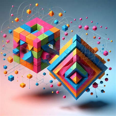 Geometric Sequences Exponential Generative Ai For Illustratio Stock