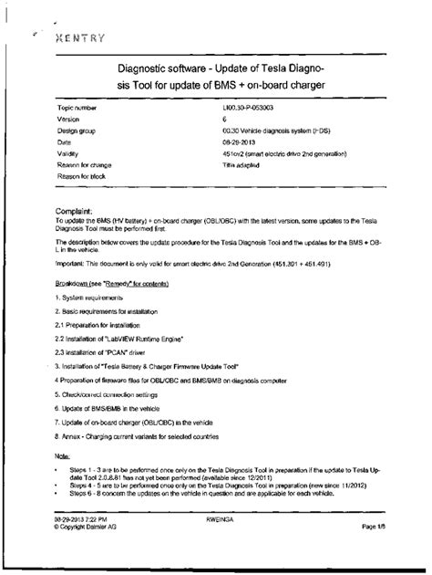 Fillable Online Diagnostic Software Update Of Tesla Diagno Sis Tool
