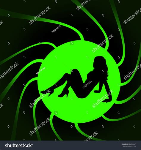 Vector Silhouettes Sexy Woman Circular Frame Stock Vector Royalty Free Shutterstock