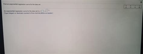 solved find an exponential regression curve for the data