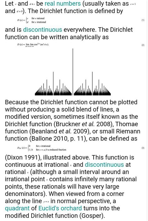 Describe Continuity Of Dirichlet Function In Relevance With Integration In Detail