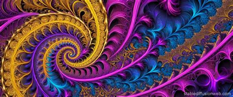 Neon Fractal Sand Grain Design Stable Diffusion Online