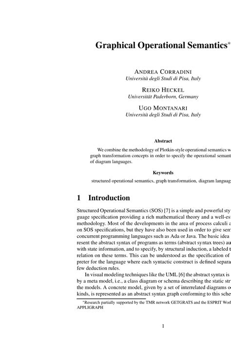 Pdf Graphical Operational Semantics