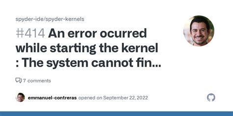 An Error Ocurred While Starting The Kernel The System Cannot Find The