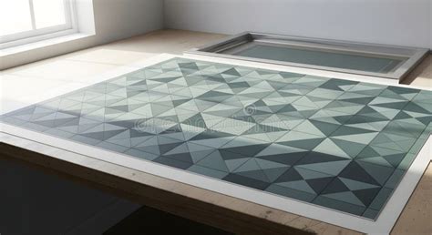 Triangle Tiling Flat Sample In Screen Print Table Subtle Texture Stock