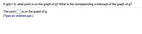 Answered If G 5 0 What Point Is On The Graph Bartleby