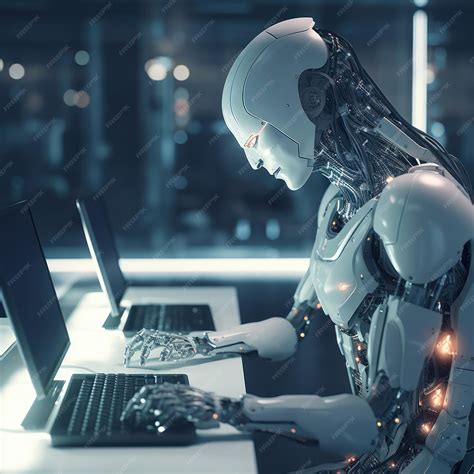Premium Ai Image Robot Virtual Assistant Robot Writing A Robot
