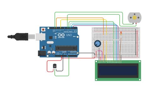 Circuit Design Temperature Based Fan Speed Controller Tinkercad