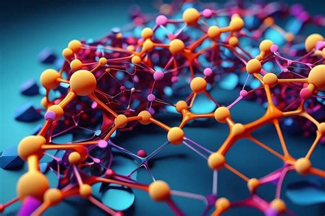 Premium Photo Bright Colorful Model Science Background With Molecule