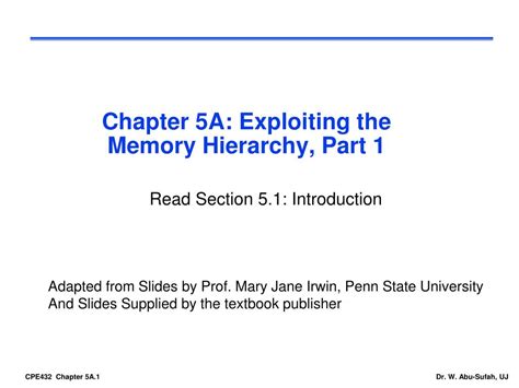 Ppt Chapter 5a Exploiting The Memory Hierarchy Part 1 Powerpoint