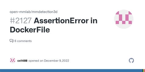 assertionerror in dockerfile · issue 2127 · open mmlab mmdetection3d