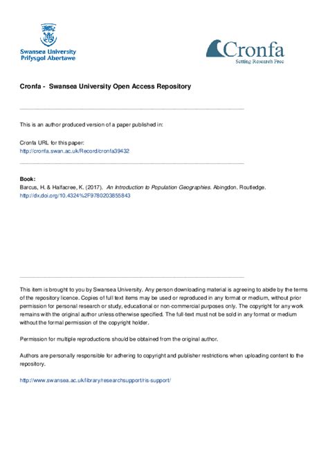 Pdf An Introduction To Population Geographies