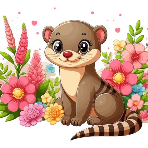 Premium Vector Cute Mongoose Vector Cartoon Illustration