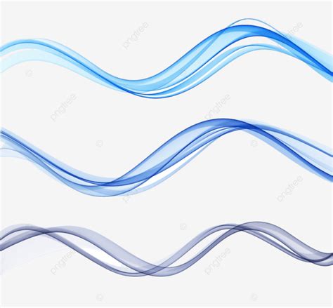 Abstract Wave Element Vector Hd PNG Images Vector Set Of Blue Color Abstract Wave Design