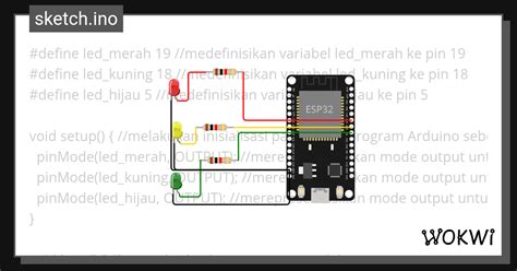 LED Lampu Merah Wokwi Arduino And ESP Simulator
