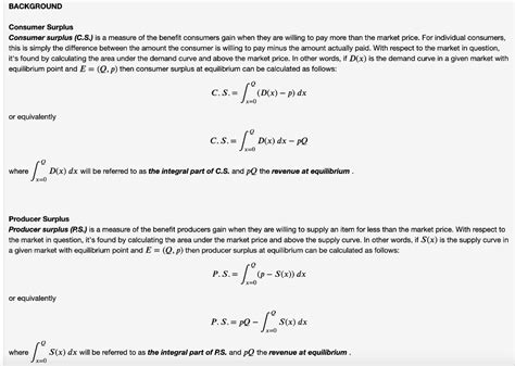 Solved Consumer Surplus Consumer Surplus C S Is A Measure Chegg Com
