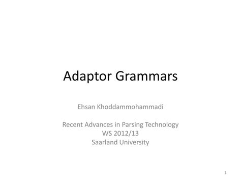 Ppt Adaptor Grammars Powerpoint Presentation Free Download Id2790116