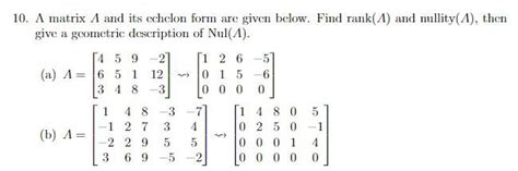 Solved Λ matrix Λ and its echelon form are given below Chegg com