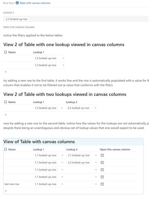 New Rows In A Filtered Table Inside A Canvas Column Dont Automatically