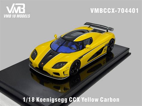 Vmb 1 18 Koenigsegg Ccx 黄色碳纤白条纹 Vmb Models