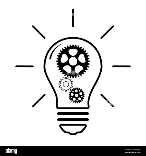 Vector Innovation Icon Light Bulb And Gear Inside Premium Quality Graphic Design Element
