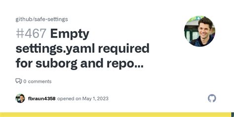 empty settings yaml required for suborg and repo level settings to