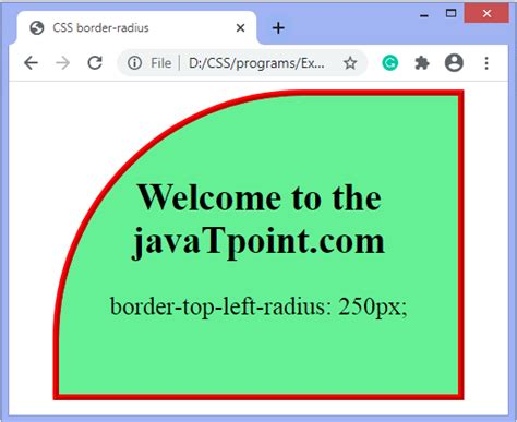 Css Border Radius Property Online Tutorials Library List