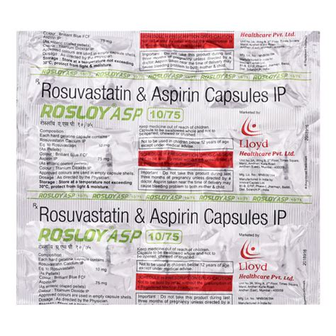 Rosloy Asp 10 75 Capsule Uses Price Substitute Side Effects And Benefits