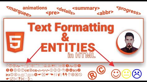 html tutorial notes text formatting and entities formatting tags