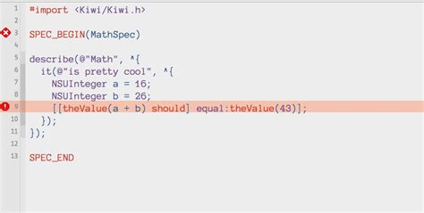 objective c xcode test mark for kiwi stack overflow