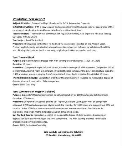 10 Validation Report Examples To Download