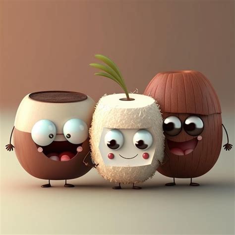 Premium Photo Cute Coconut Character