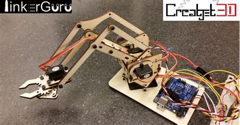 Robotic Arm Wood Kit Using Arduino SMD By Creatjet Dlabs