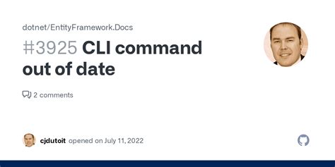 Cli Command Out Of Date · Issue 3925 · Dotnetentityframeworkdocs