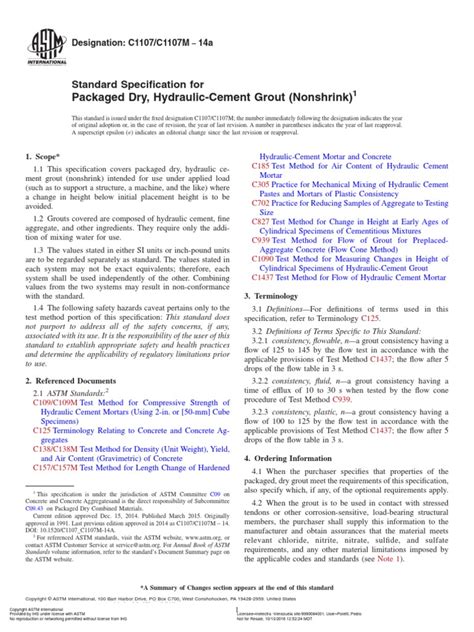 Astm C1107 Pdf Concrete Cement