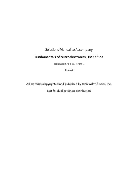 Fundamentals Of Microelectronics Solution Manual Pdf Doping