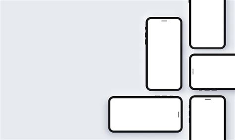 현실적인 휴대 전화 신형태 템플릿 모형 벡터 화이트 3d 프론트 디자인 바둑판에 대한 스톡 벡터 아트 및 기타 이미지 바둑판 스마트폰 등측투영법 Istock