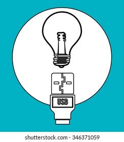 Usb Portable Memory Cable Graphic Design Stock Vector Royalty Free Shutterstock