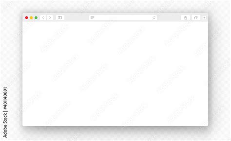 Browser Window Realistic Blank Browser Window With Toolbar And Shadow