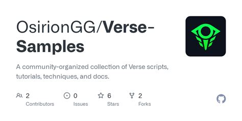 Github Osirionggverse Samples A Community Organized Collection Of Verse Scripts Tutorials